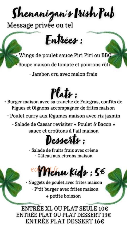 Shenanigan's Irish Pub à Vias - menu et photos