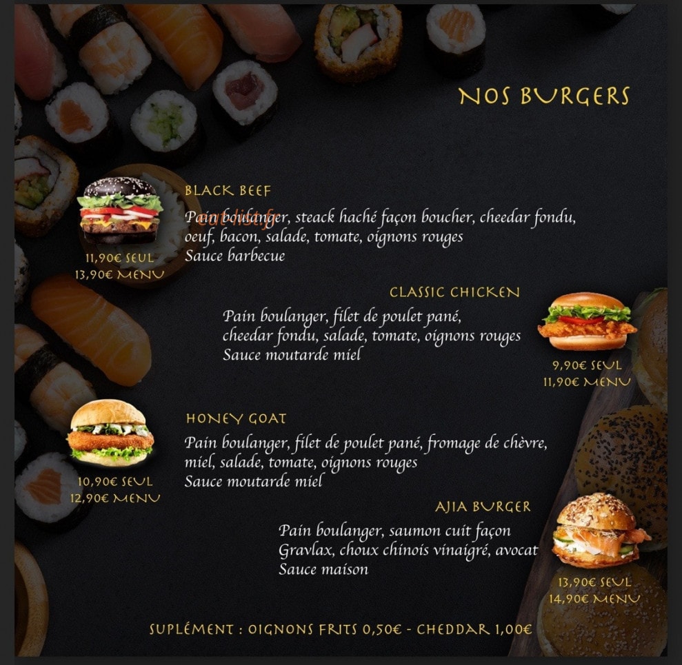 Ajia Sushi & Burger à Vendargues - menu et photos