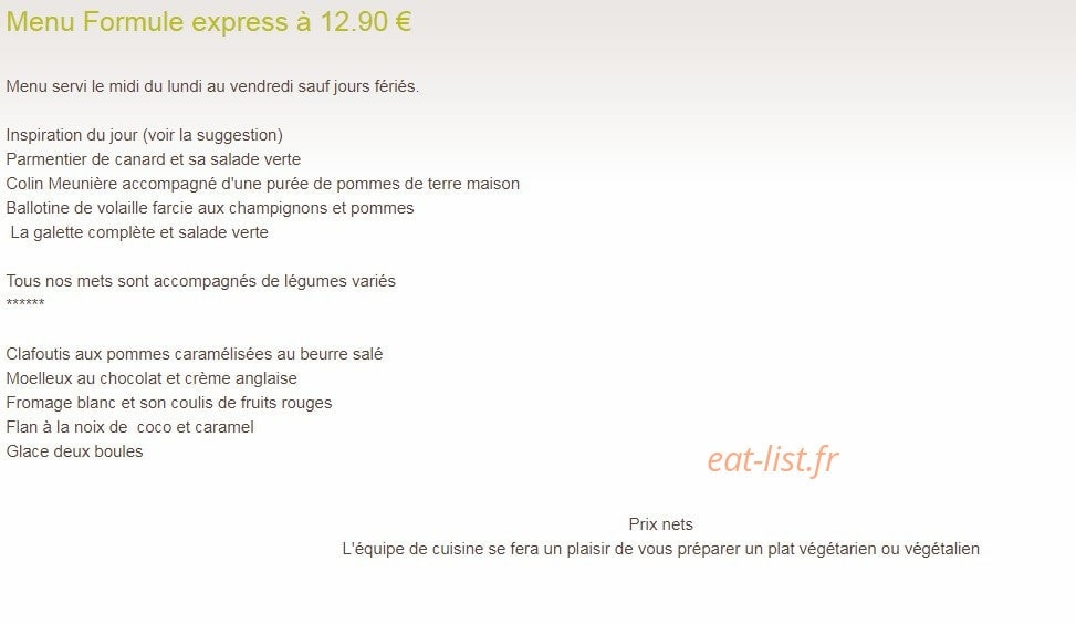 Hôtel de bretagne à Dol de Bretagne - menu et photos