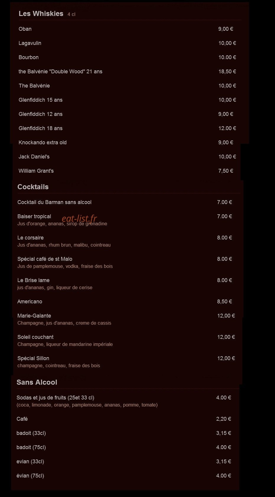 Brasserie le Sillon à Saint Malo - menu et photos