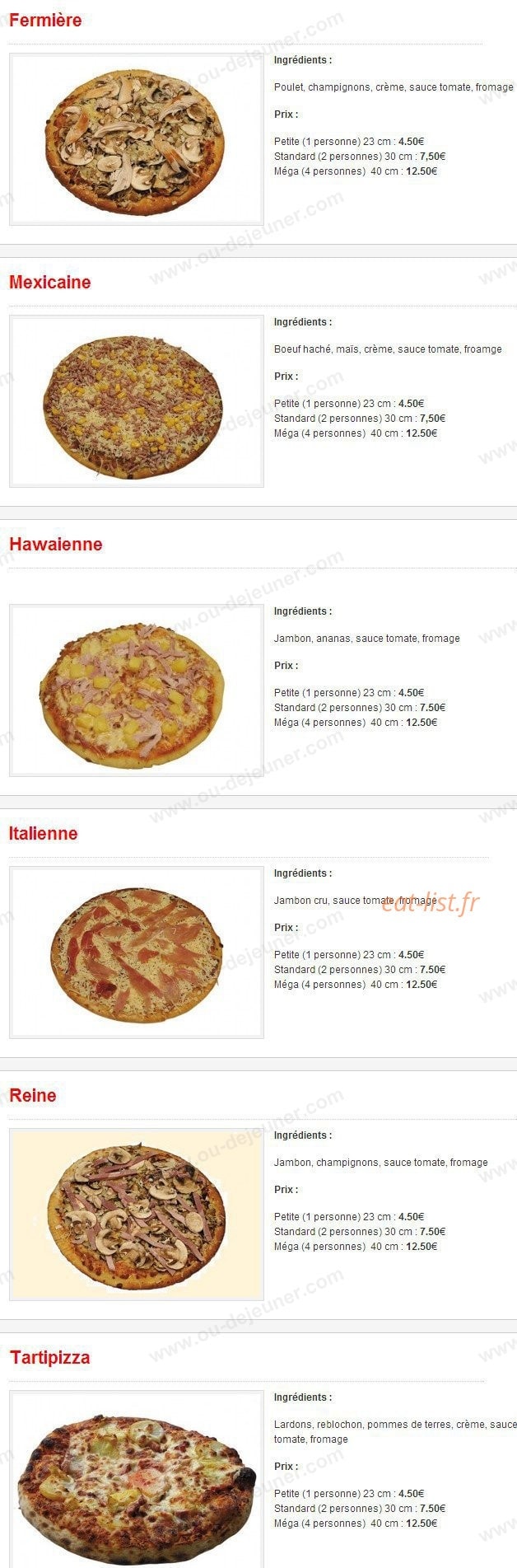 Liberty Pizza à Grenoble - menu en ligne