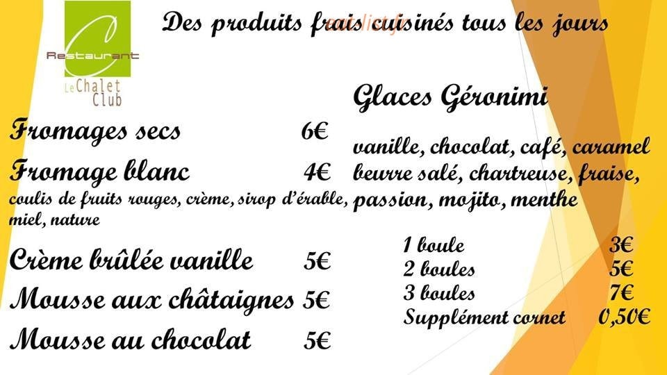 Le Chalet Club à La Tronche - menu et photos