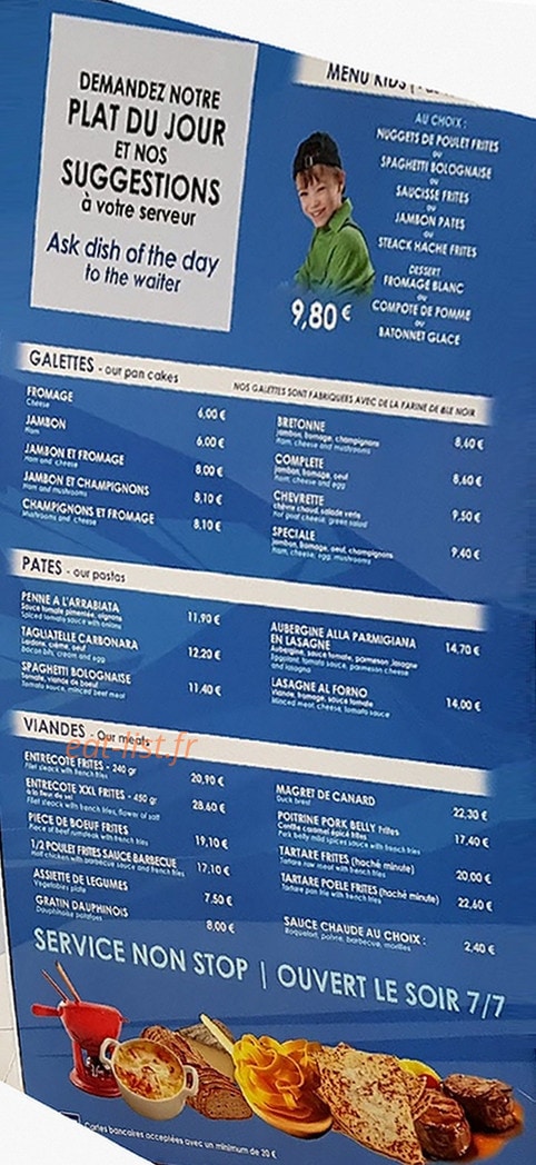 Le Tremplin à L' Alpe d'Huez - menu et photos
