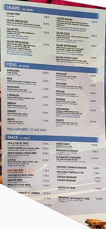 Le Tremplin à L' Alpe d'Huez - menu et photos