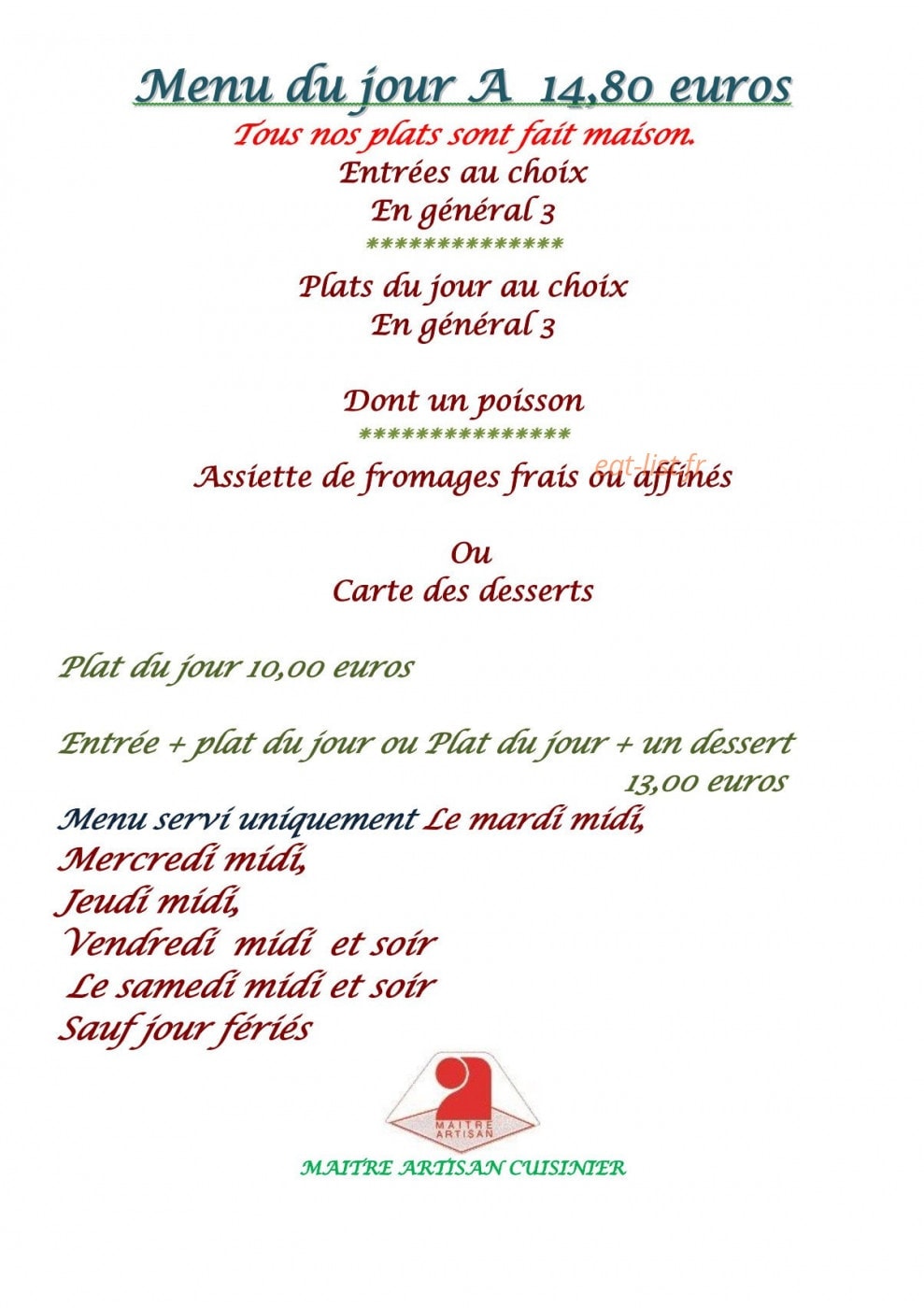 Restaurant De La Cloche à Bletterans - menu et photos