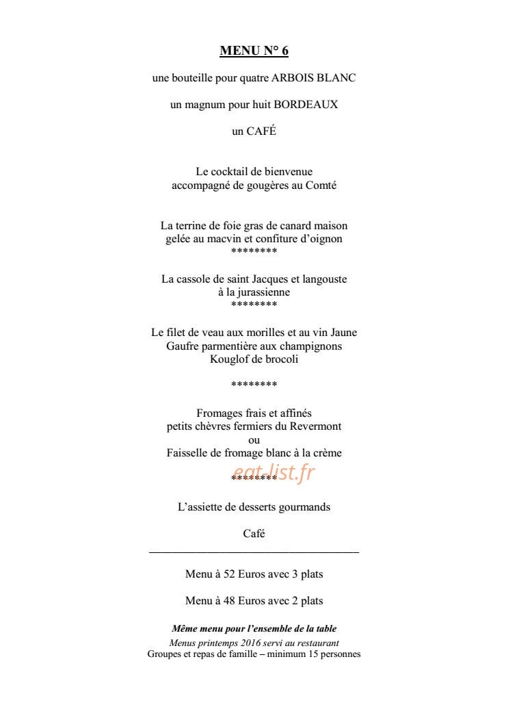 Le Clos Fleuri à Montmorot - menu et photos