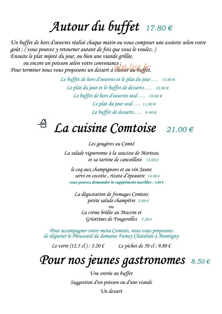 Le Clos Fleuri à Montmorot - menu et photos