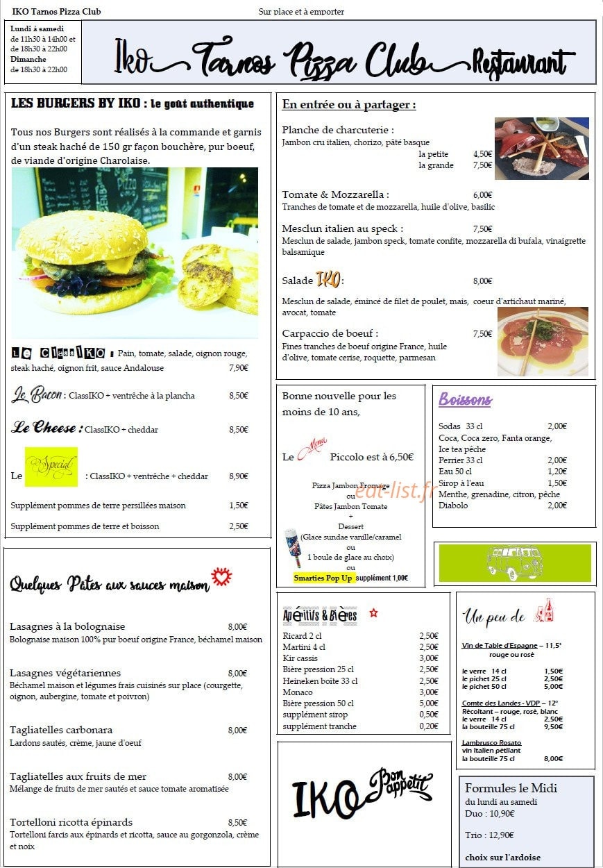 Iko à Tarnos - menu et photos