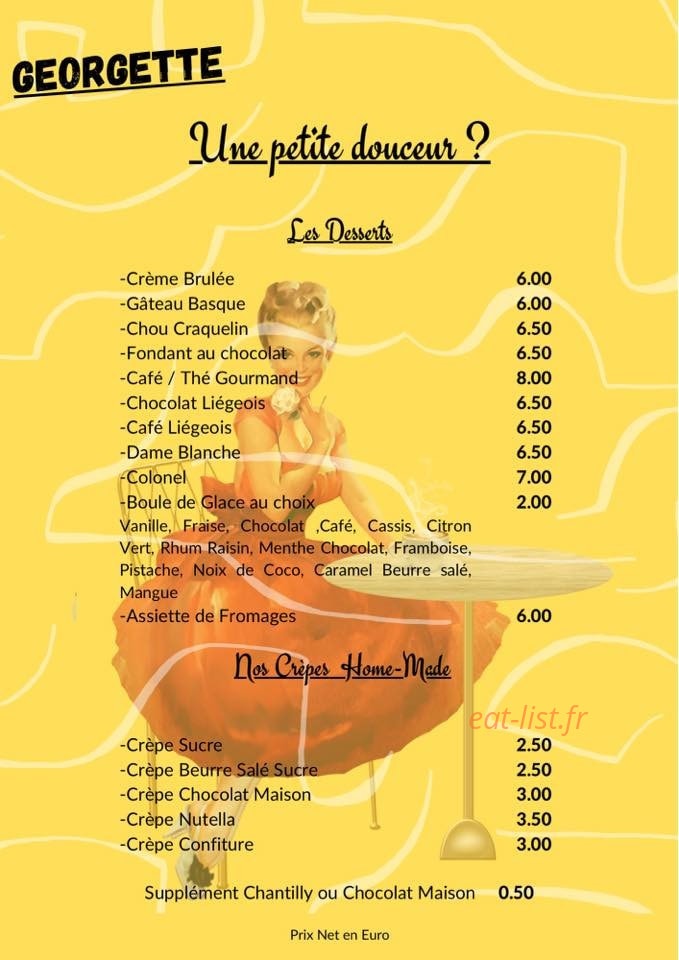 Georgette à Seignosse - menu et photos