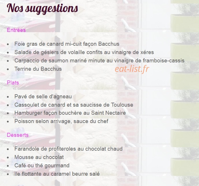 Au Bacchus Gourmand à Blois - menu et photos