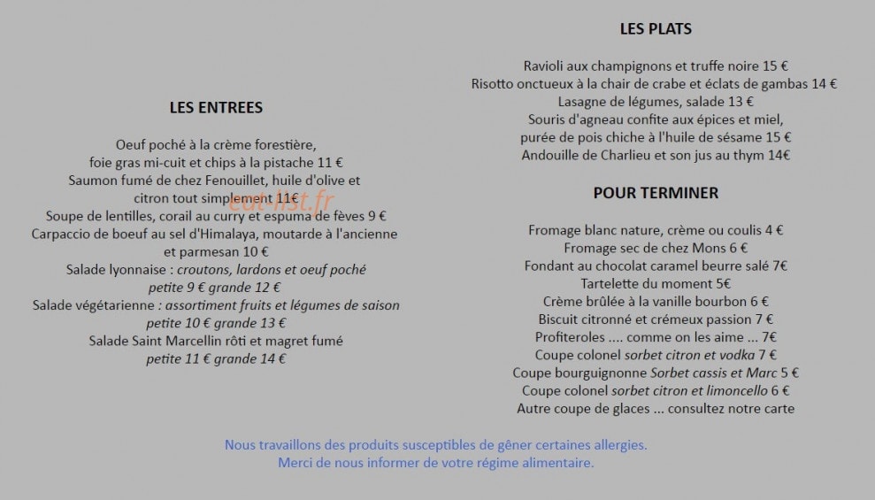 Le Saint Louis à Charlieu - menu et photos