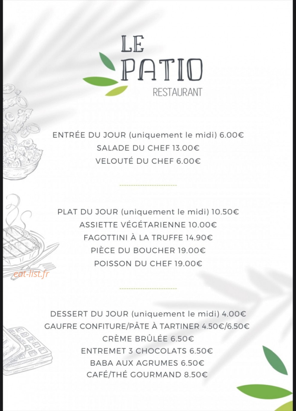 Le Patio à Yssingeaux - menu et photos