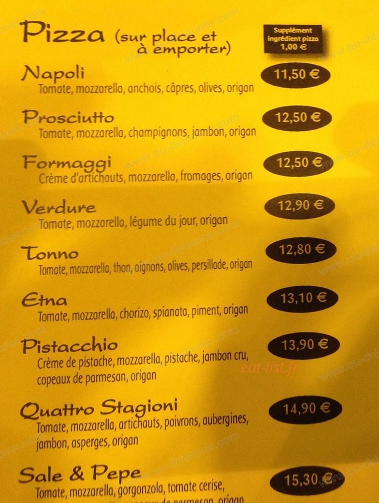 Pizzeria Dell'etna à Nantes - menu et photos