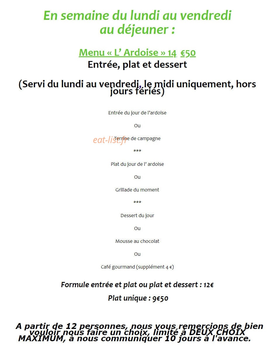 Les Coutumes à La Chevroliere - menu et photos
