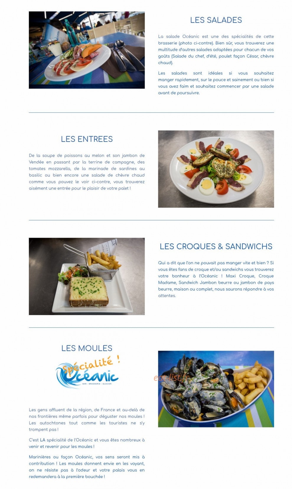 L'Océanic à La Bernerie en Retz - menu et photos