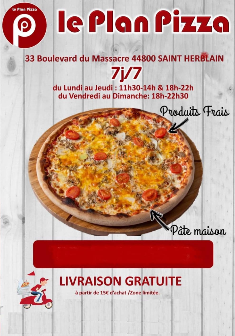 Le plan pizza à Saint Herblain - menu et photos