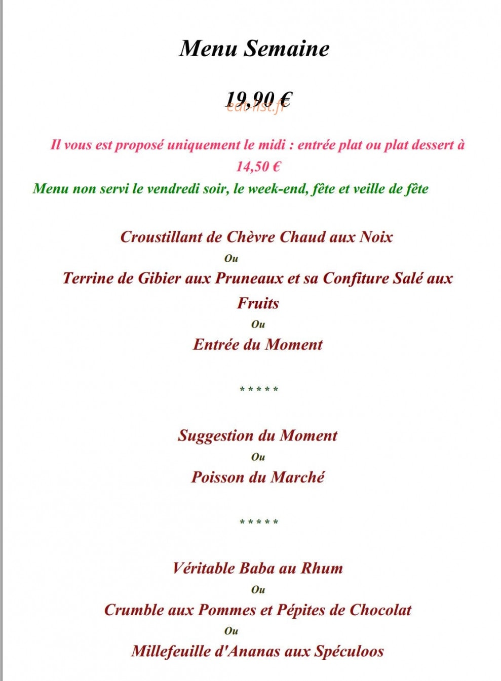 Restaurant Des Plantes à Orleans - menu et photos