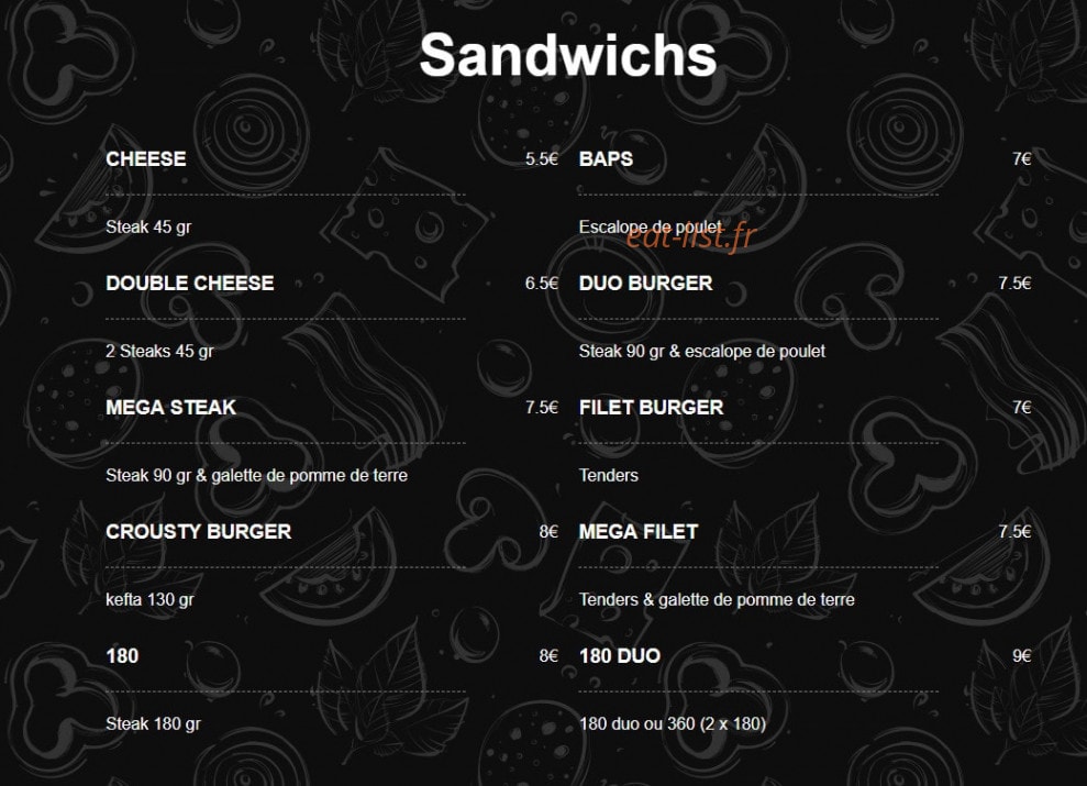 Crousty Food à Jargeau - menu et photos