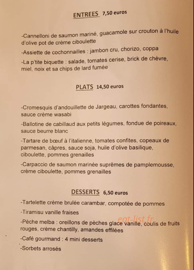 Le P'tit Jargeau à Jargeau - menu et photos