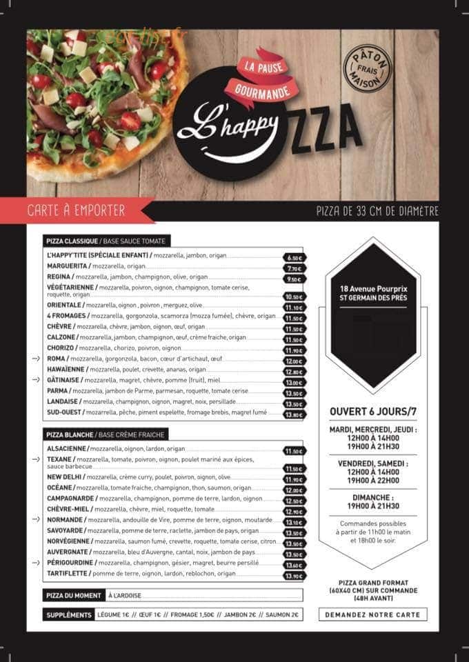 L'Happy'zza à Saint Germain Des Pres - menu et photos