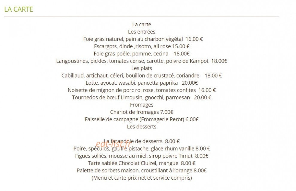 Le clos du vigneron à Ousson sur Loire - menu et photos