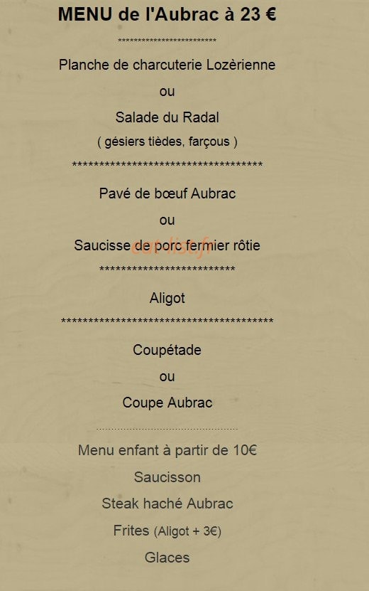 Auberge du radal à Les Salces - menu et photos