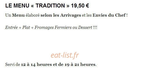 Le Sillon de Bretagne à Tanis - menu et photos