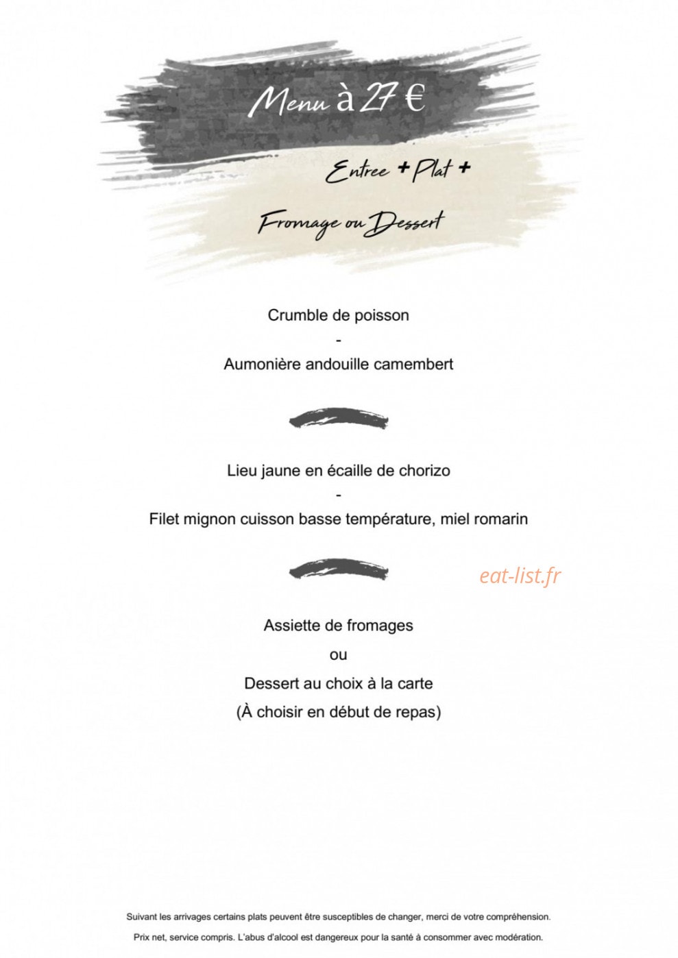 Au plaisir de la Lucerne à La Lucerne D'outremer - menu et photos