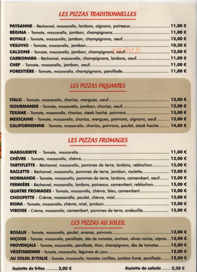 Au Soleil d'Italie à Saint Hilaire du Harcouet - menu et photos