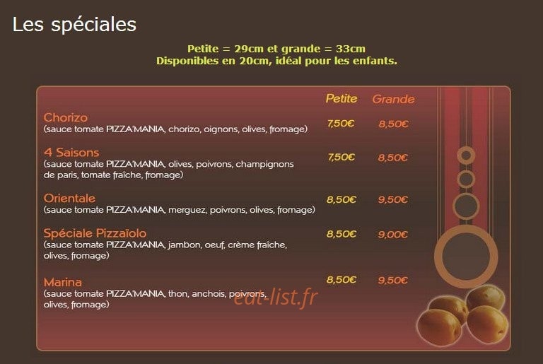 Pizzamania à Pont A Mousson - menu et photos