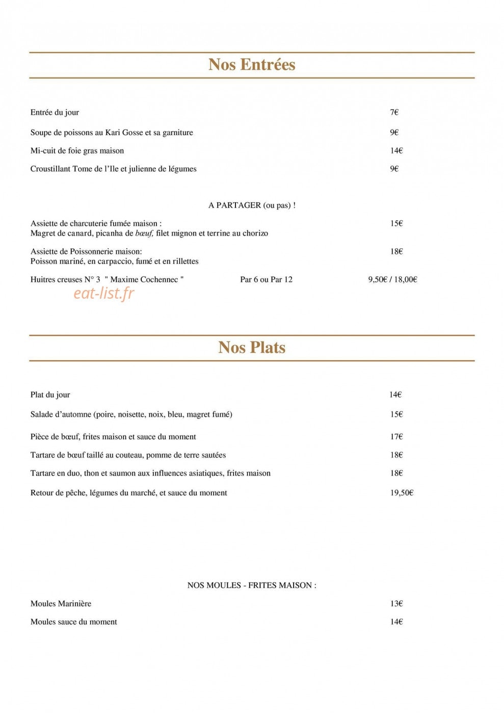 La Table de Corto à Le Palais - menu et photos