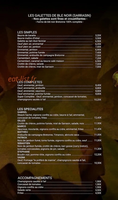 Le Clos Marine à Plouhinec - menu et photos