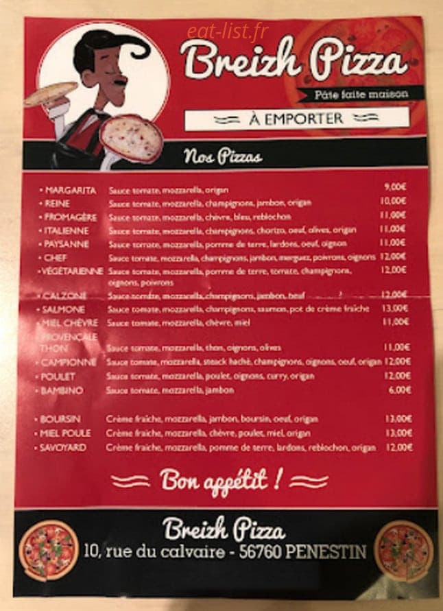 Breizh Pizza à Penestin - menu et photos