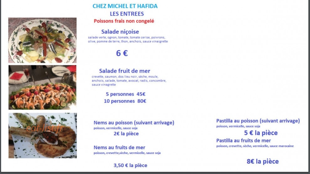 Chez Michel et hafida à Metz - menu et photos