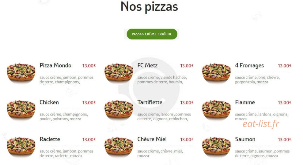 Mondo Pizza à Metz - menu et photos