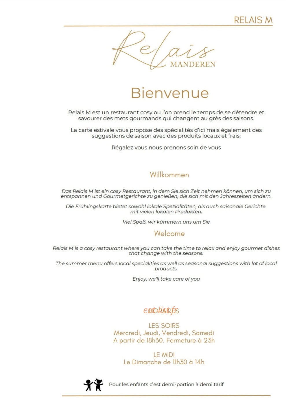 Relais Manderen à Manderen - menu et photos