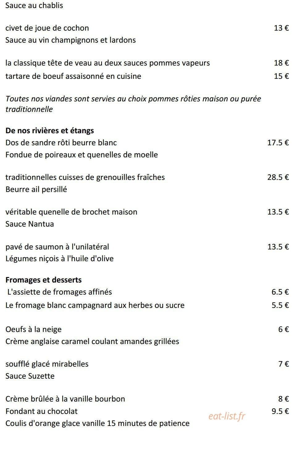 Aux Trois Capitaines à Malroy - menu et photos