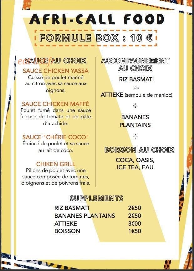 Afri Call Food à Lille - menu et photos
