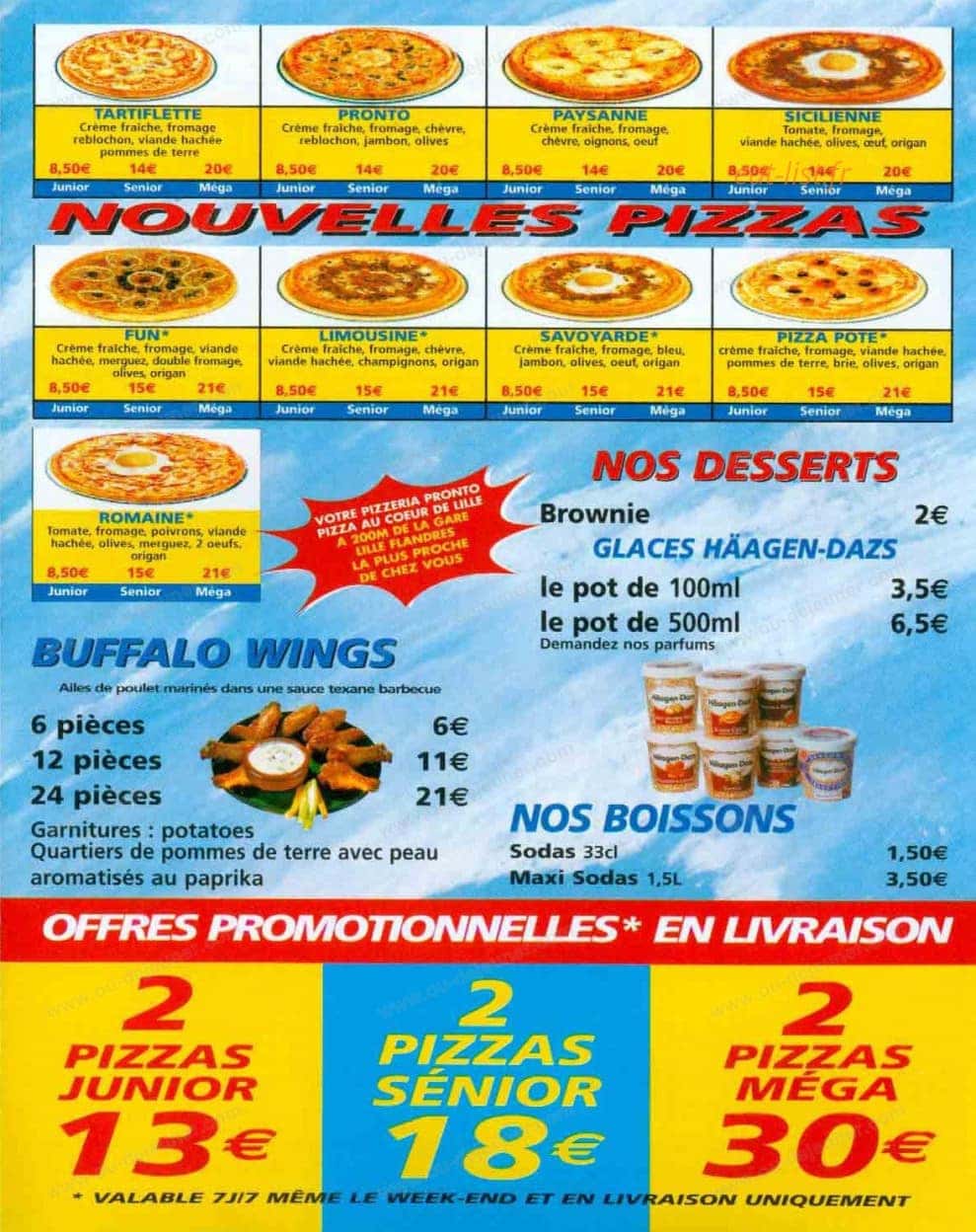 Pronto Pizza à Lille - menu en ligne