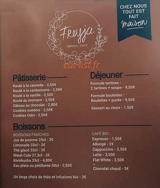 Freyja à Roubaix - menu et photos
