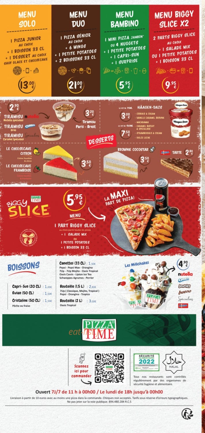 Pizza Time à Roubaix - menu et photos