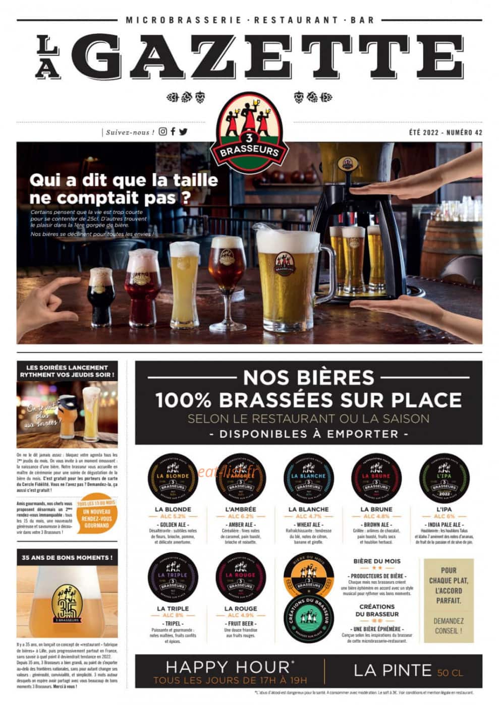 3 Brasseurs à Faches Thumesnil Menu Et Photos
