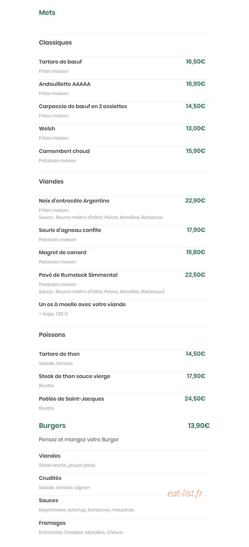 Le leu pindu à La Neuville - menu et photos