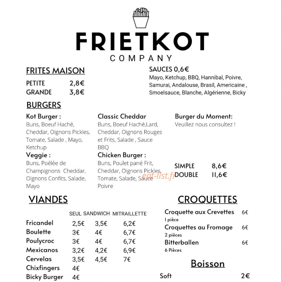 Frietkot Company à Mouvaux - menu et photos