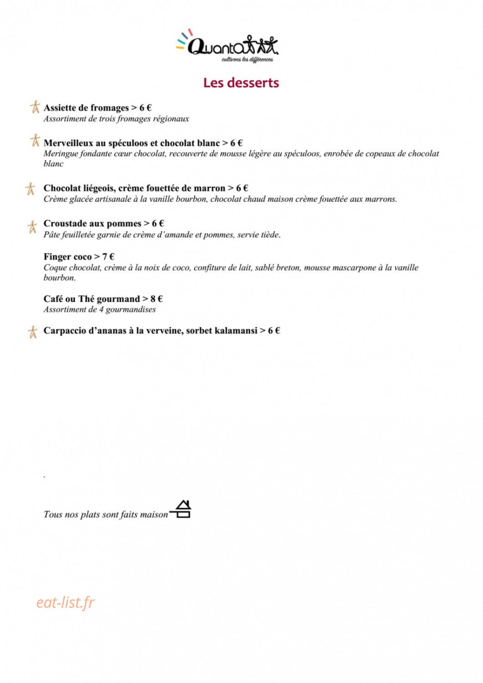 Quanta à Villeneuve d'Ascq - menu et photos