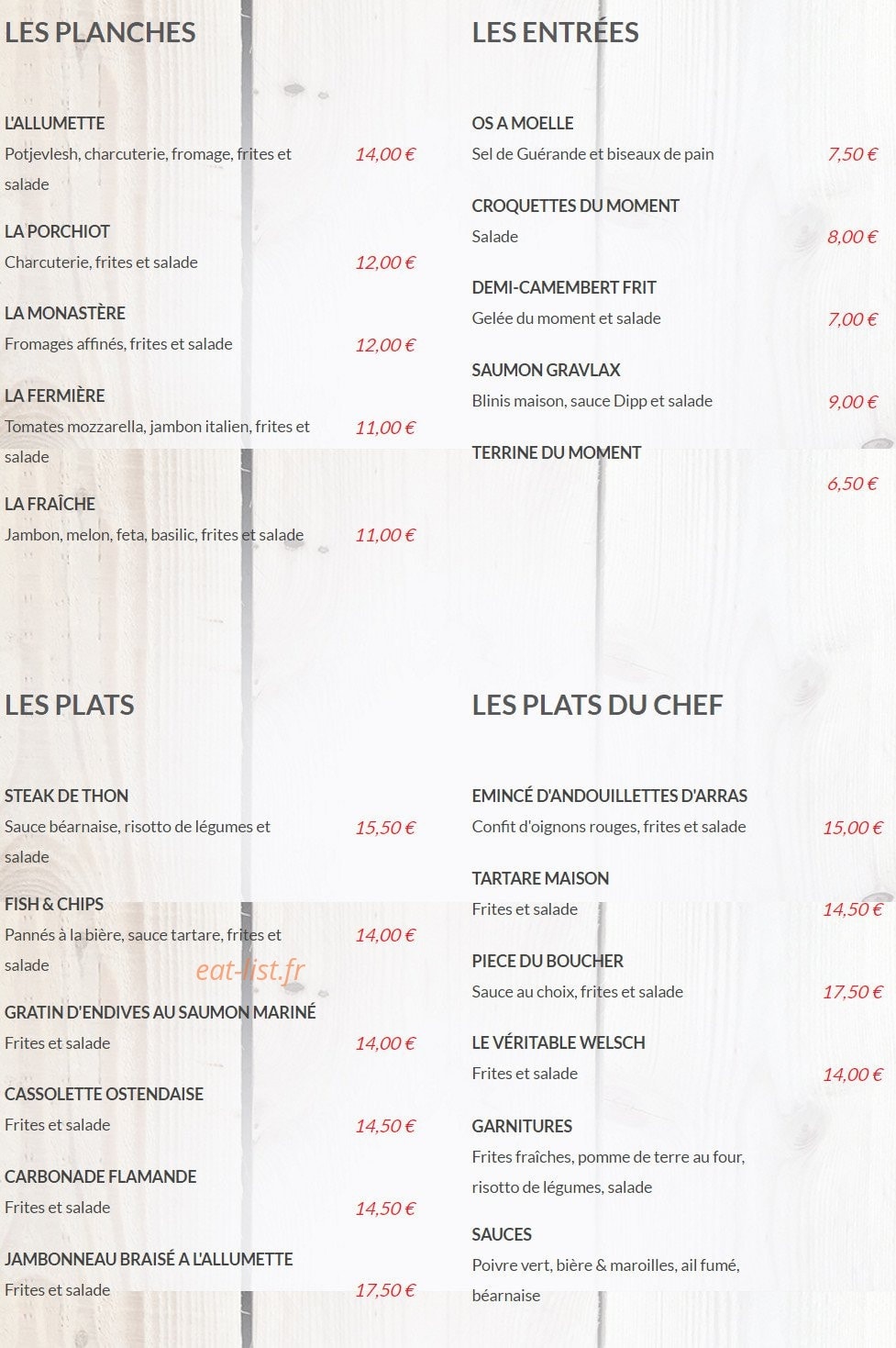 L'Estaminet De L'Allumette à Bouvines - menu et photos