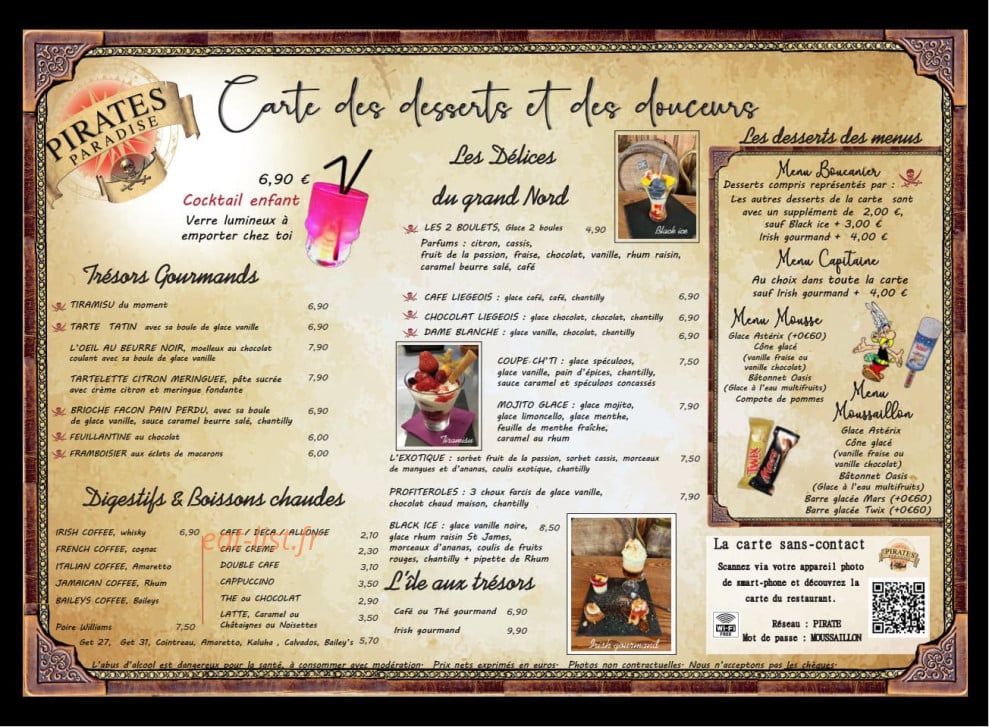 Pirates Paradise à Neuville en Ferrain - menu et photos
