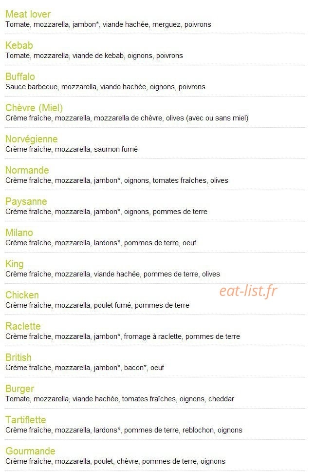 Pizza King à Chambly - menu et photos