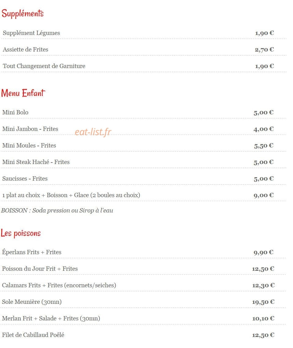 Café de la Tour à Calais - menu et photos