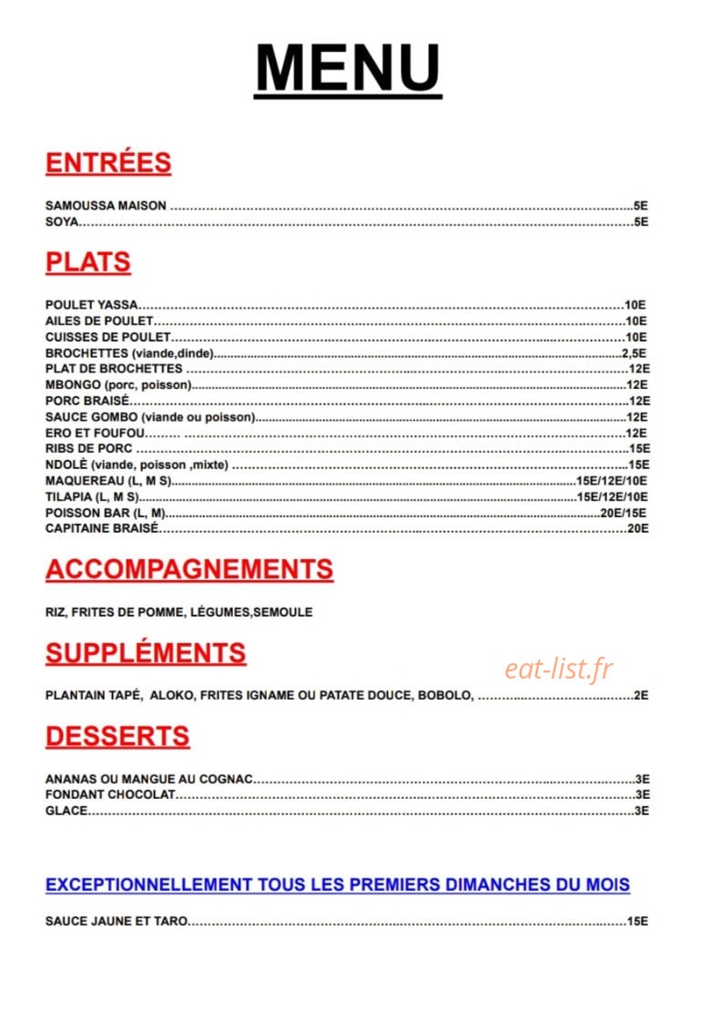Mama Food's à Calais - menu et photos